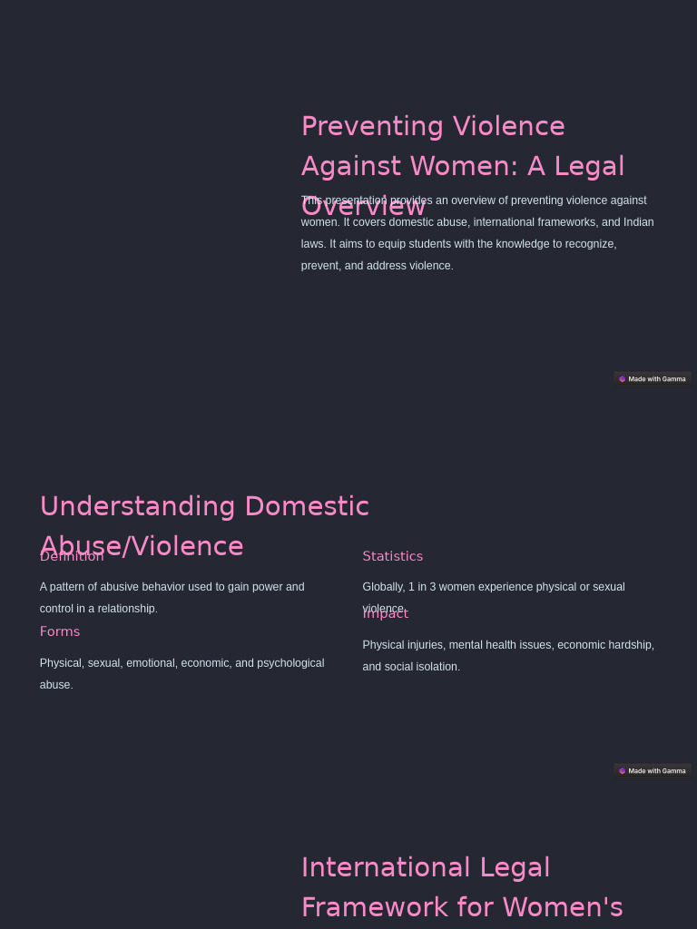 Legal Frameworks Against Violence to Women | PDF | Sexual Harassment ...