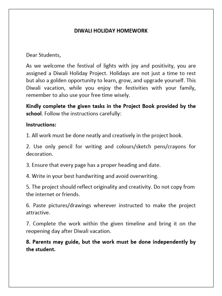 Diwali Holiday Homework Guidelines | PDF | Chess Theory | Chess
