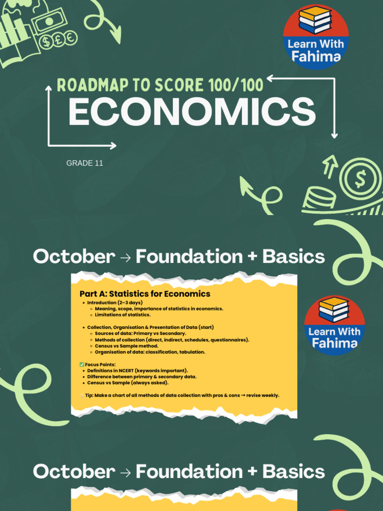 CLASS 11th Economics Roadmap | PDF | Elasticity (Economics) | Economics