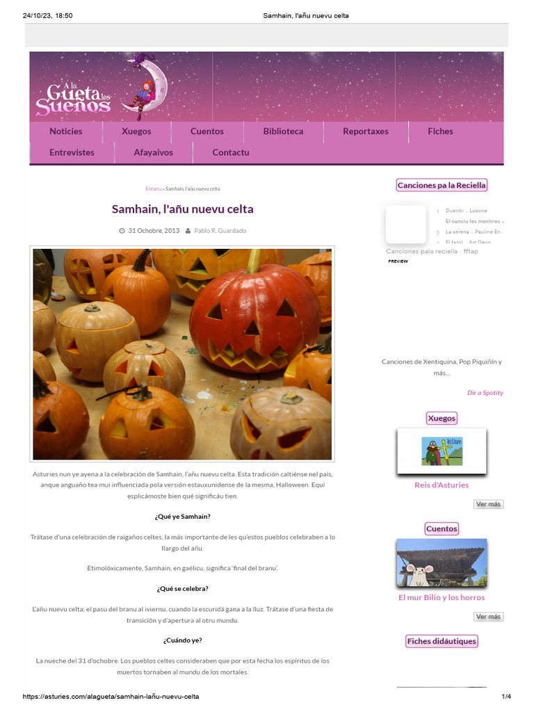 Samhain, L'añu Nuevu Celta | PDF | Víspera de Todos los Santos ...