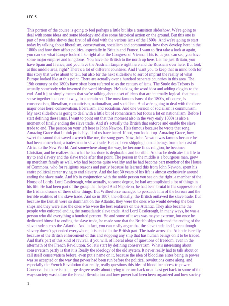 19th Century Political Ideologies Explained | PDF | Communism | Socialism