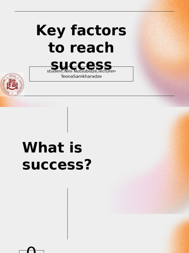 Key Factors To Reach Success | PDF