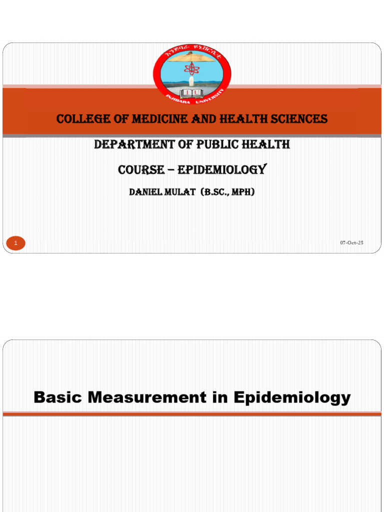 Unit 5 - Basic Measurements in Epidemiology | PDF | Incidence (Epidemiology) | Epidemiology