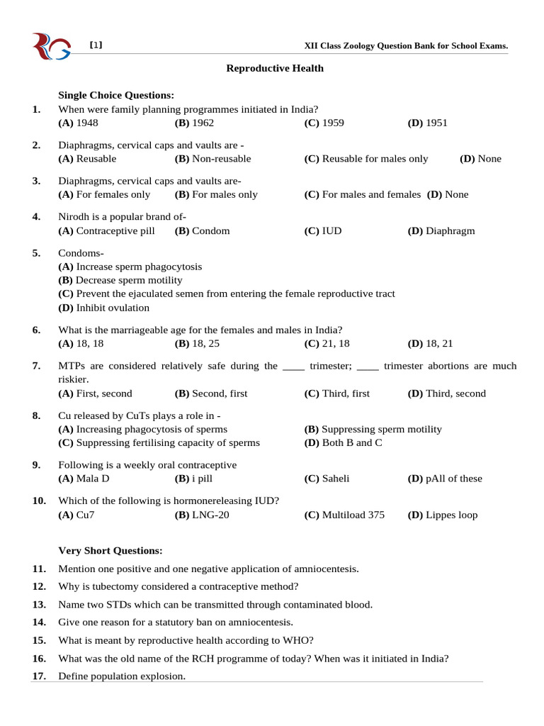 XII Zoology Question Bank | PDF | Molecular Cloning | Genetically Modified Organism