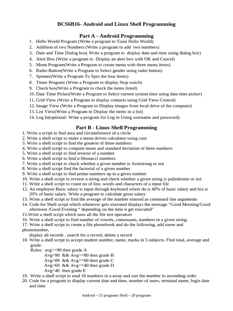 Android and Linux Shell Programming Guide | PDF | String (Computer ...