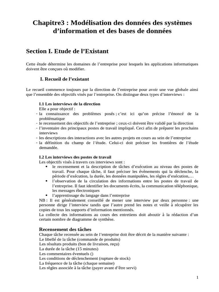 Modélisation des données et flux d'information | PDF | Business ...