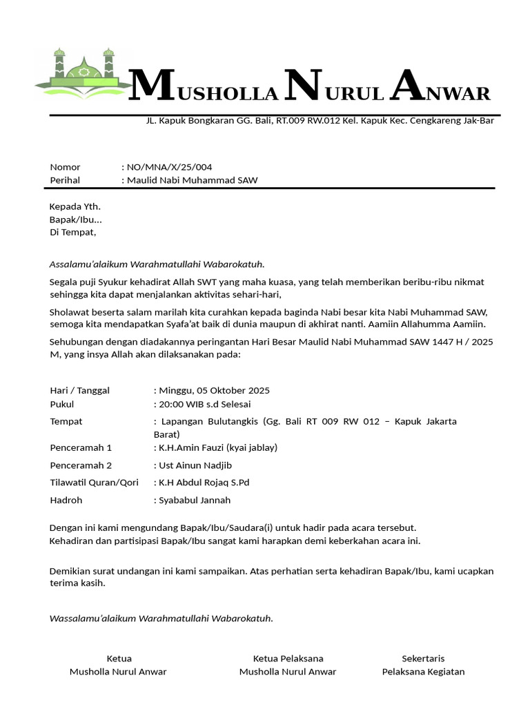 Undangan Maulid Revisi | PDF