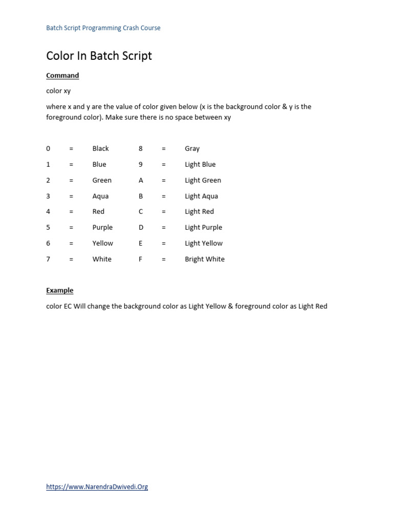 6 +Color+in+Batch+Script | PDF