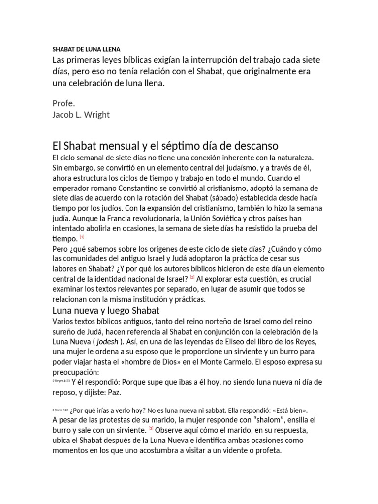 Orígenes del Shabat y la Luna Llena | PDF | Shabat | Mesopotamia