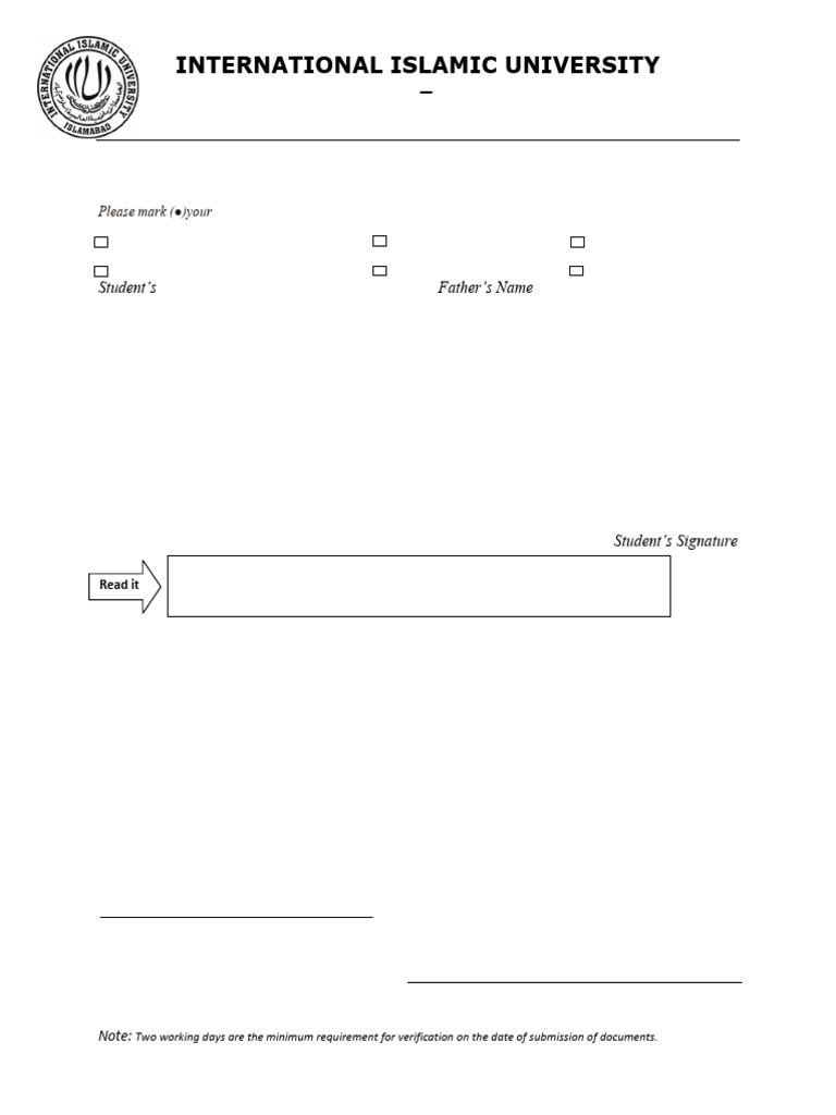 Degree Verification Form IIU 12 118 | PDF