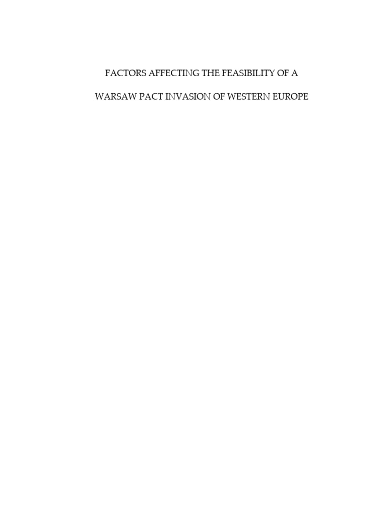 Factors Affecting A Warsaw Pact Invasion of Western Europe | PDF ...