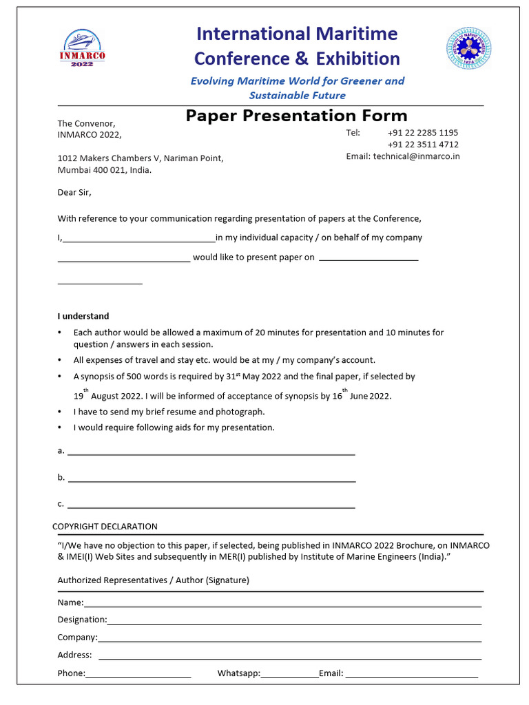 INMARCO 2022 Paper Presentation Guidelines | PDF