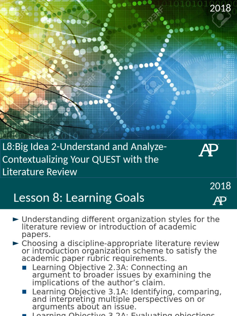 08 - Lesson 8 Organizing The Lit Review | PDF | Literature Review ...