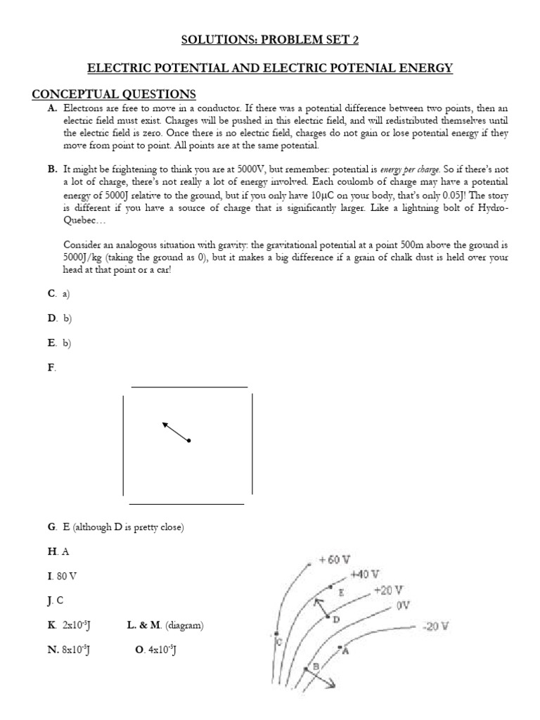 Electric Potential and Energy Problems | PDF | Potential Energy | Force