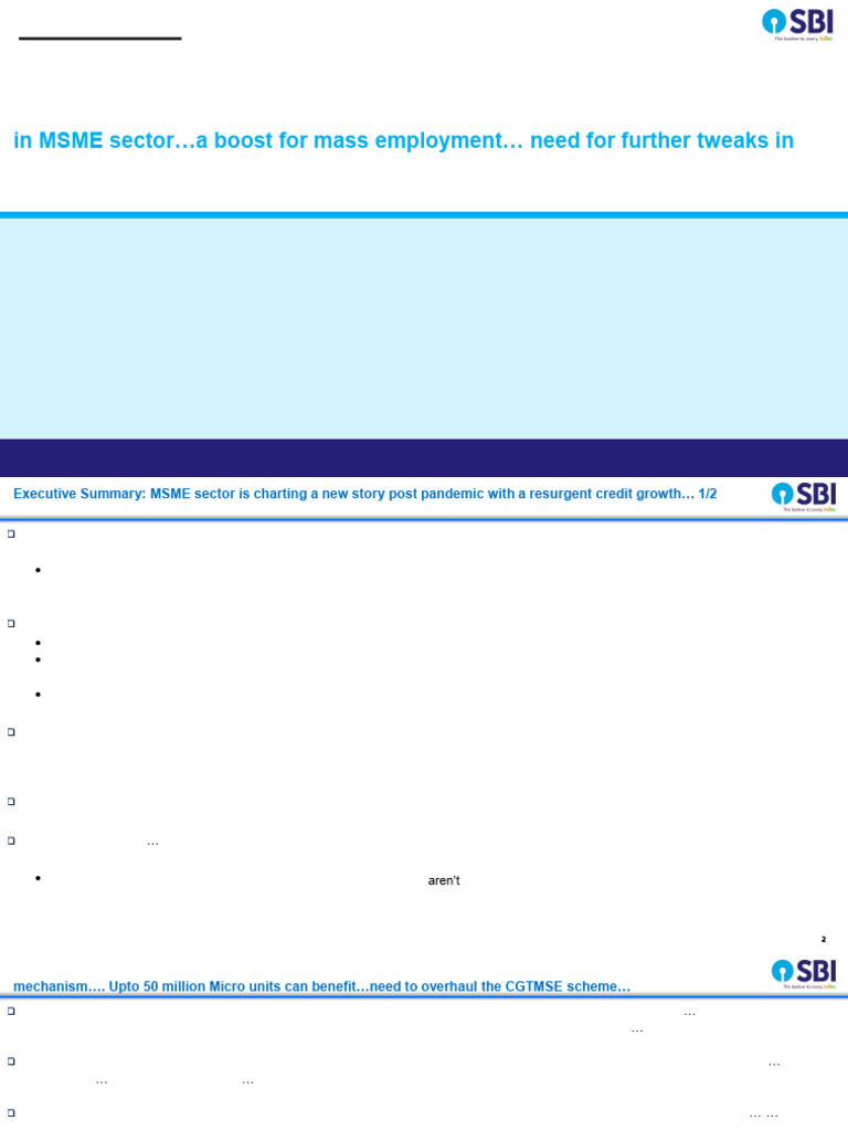 MSME Sector Growth Post-Pandemic Insights | PDF | Loans | Small ...