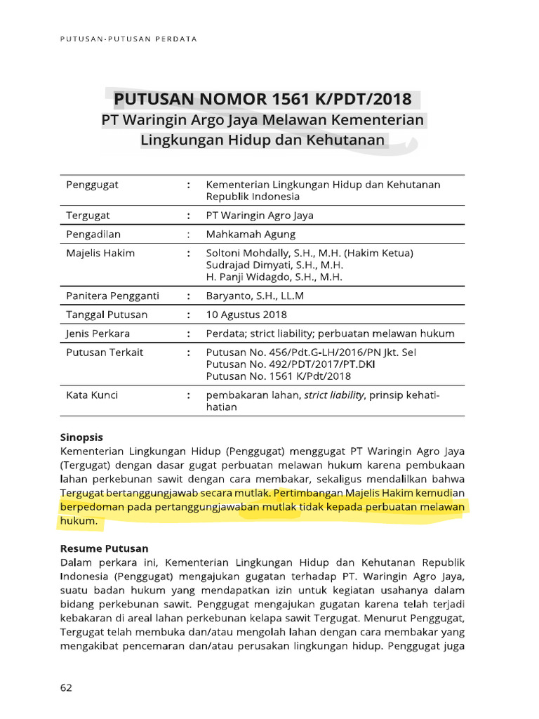 Putusan Nomor 1561 K - PDT - 2018 | PDF