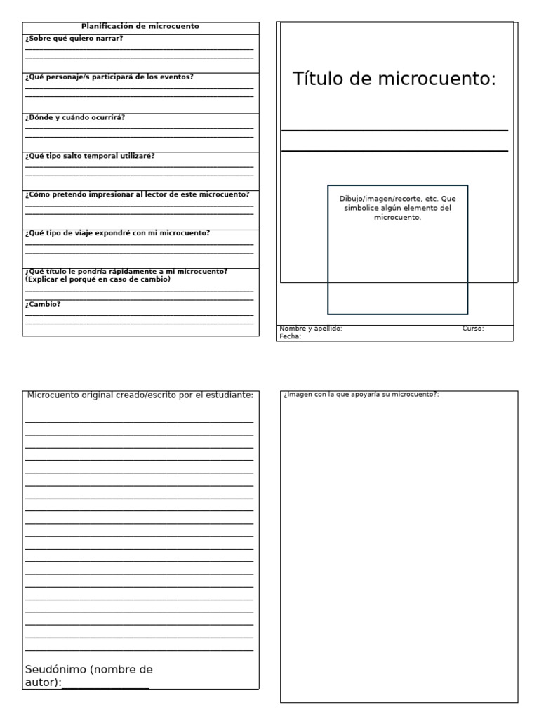 Borrador para Microcuento 2° | PDF