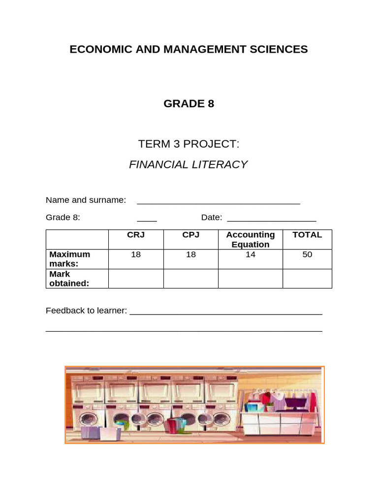Grade 8 Financial Literacy Project | PDF | Cheque | Receipt