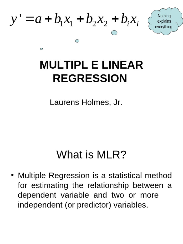 3-2 Multiple Linear Regression | PDF | Linear Regression | Coefficient Of Determination