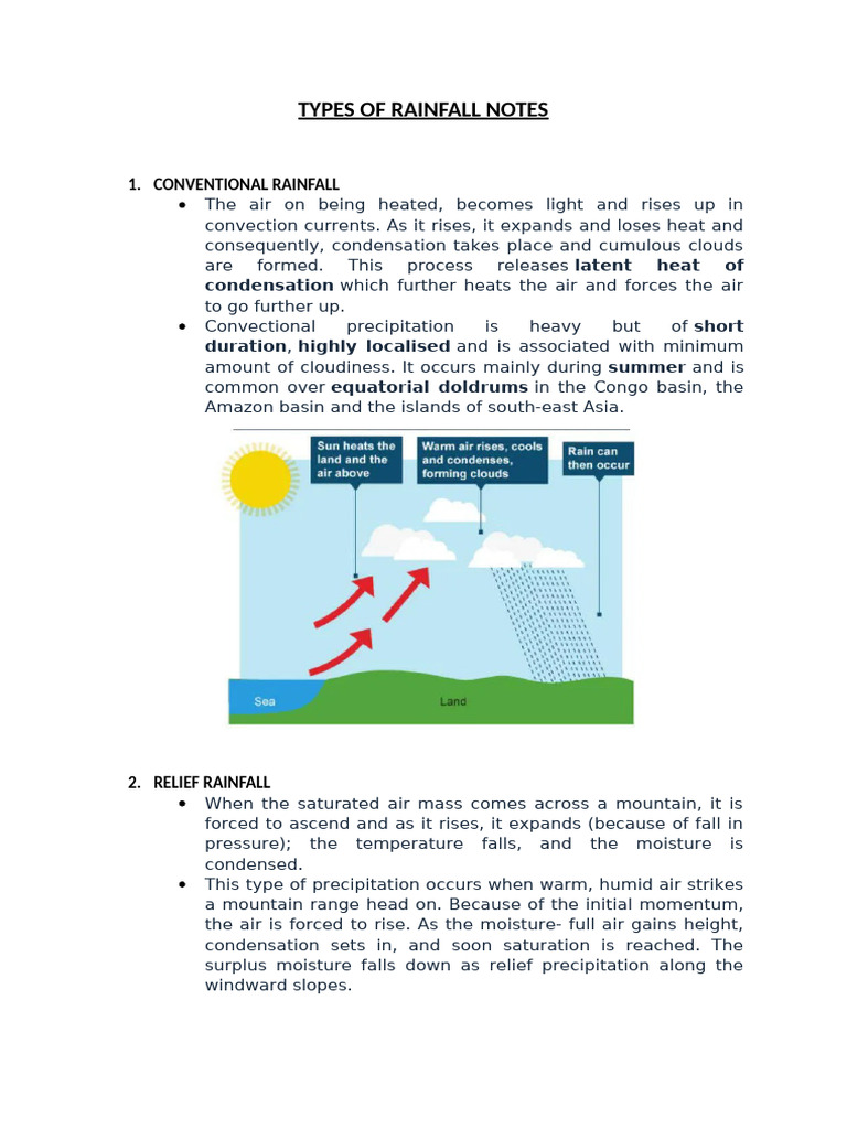 Types of Rainfall Notes | PDF