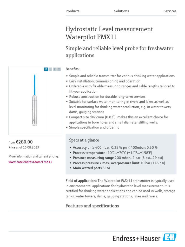 Endress-Hauser Waterpilot FMX11 en | PDF | Equipment