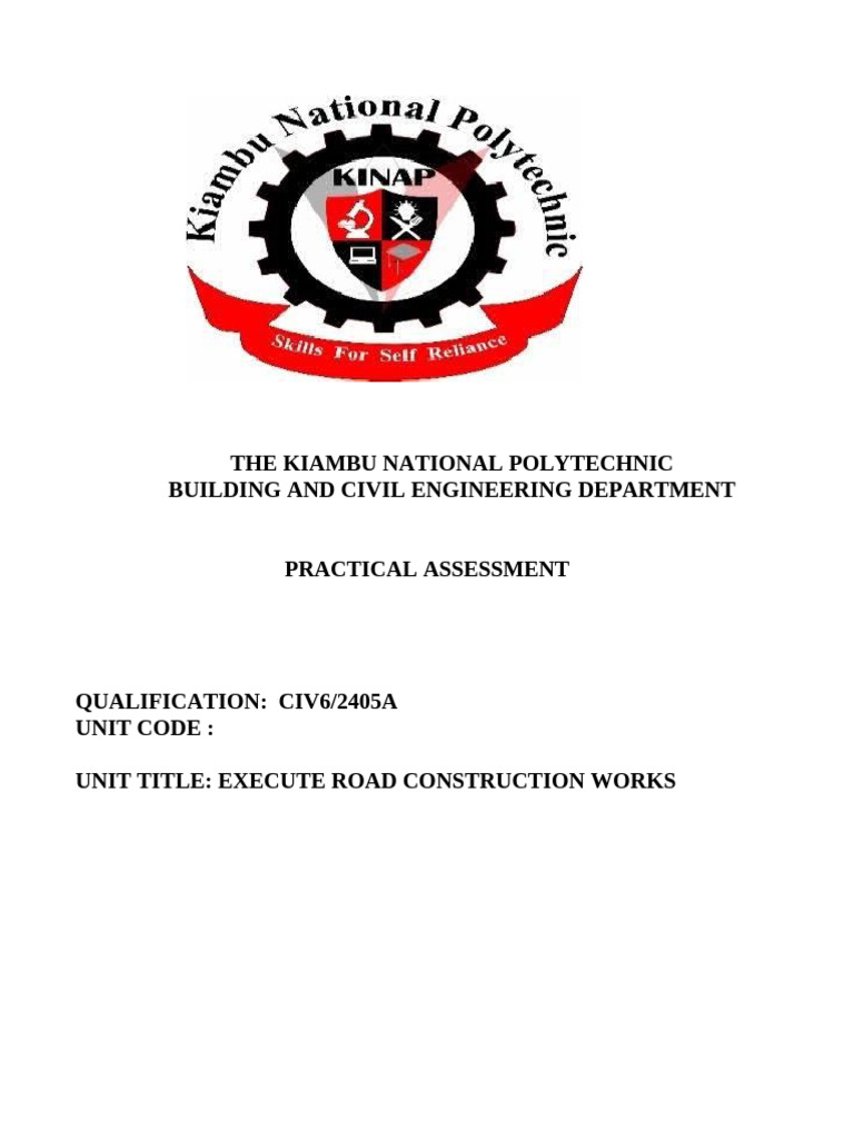 Road Construction Practical Assessment | PDF | Accuracy And Precision
