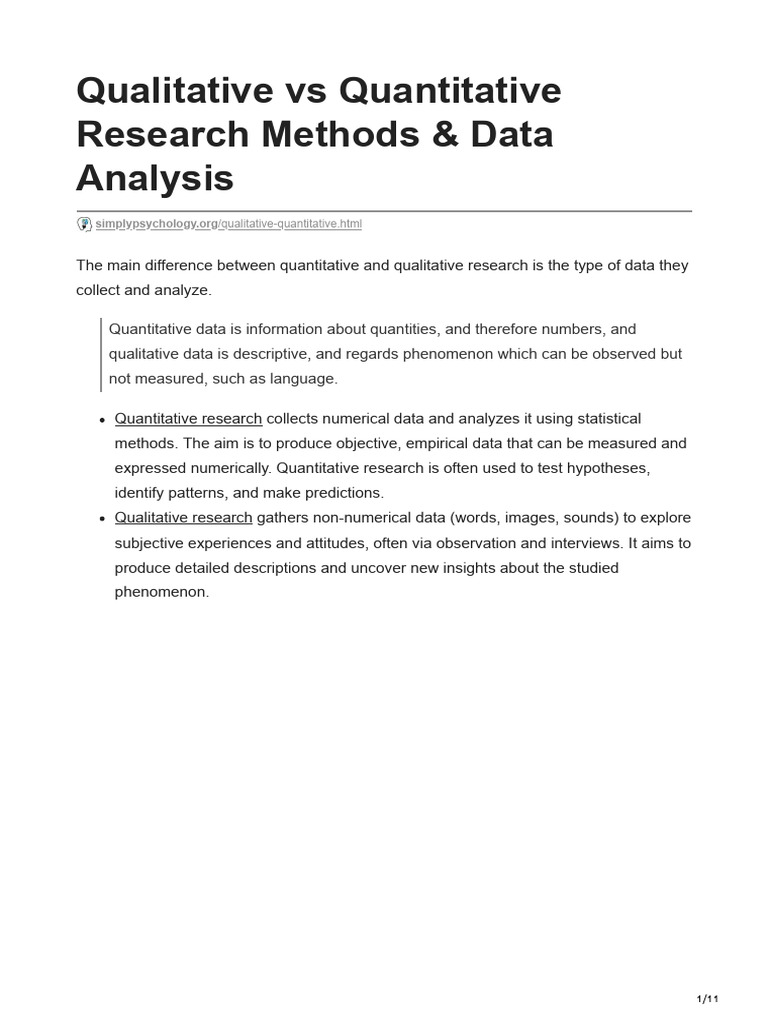 Qualitative Vs Quantitative Research Methods Amp Data Analysis | PDF ...