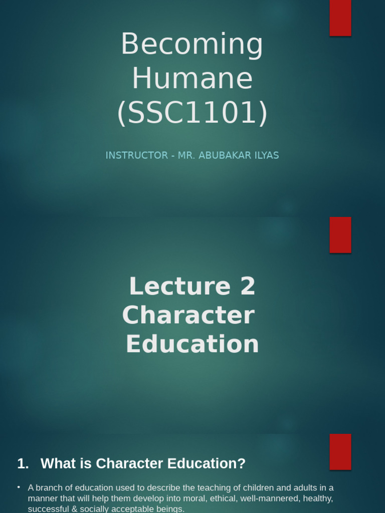 Character Education | PDF | Disciplines | Self Control