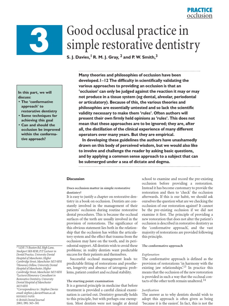Restorative and Occlusion | Download Free PDF | Dentistry | Mouth