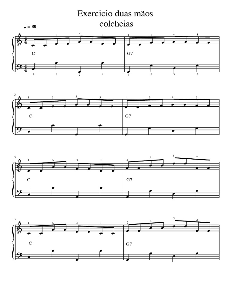 Exercicio Duas Maos Colcheias | PDF