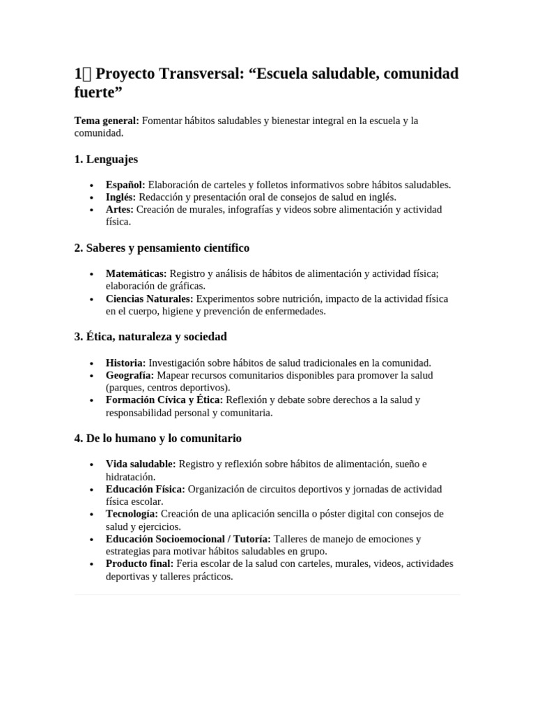 Proyectos Transversales en Educación | PDF | Entorno natural | Científico