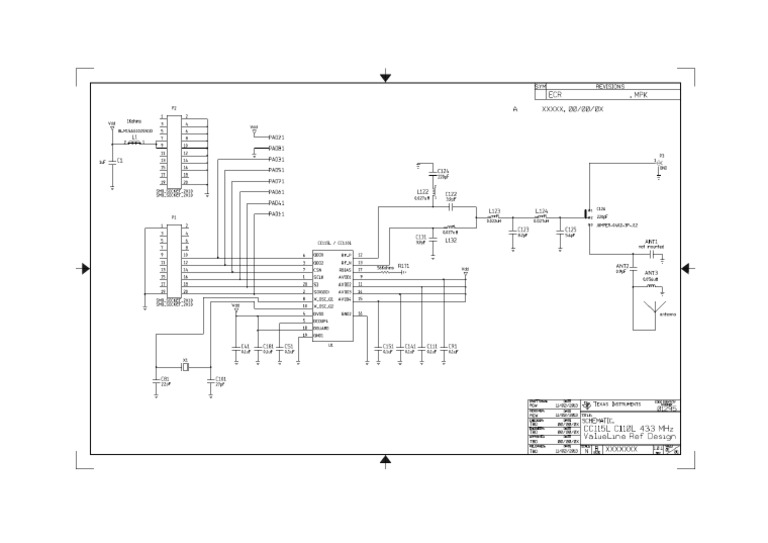 Schematic - CC115L CC110L 433 MHZ Rev 1.0.1 | PDF