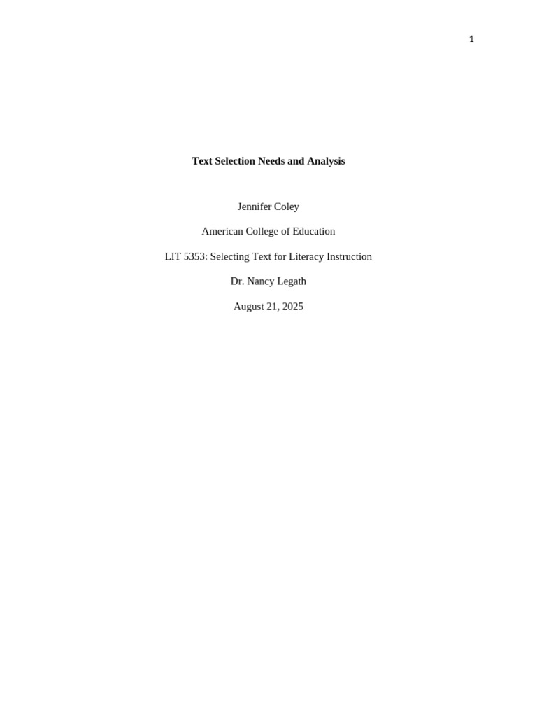 Module 1 Analyzing Text Complexity and Student Needs | PDF | Reading ...