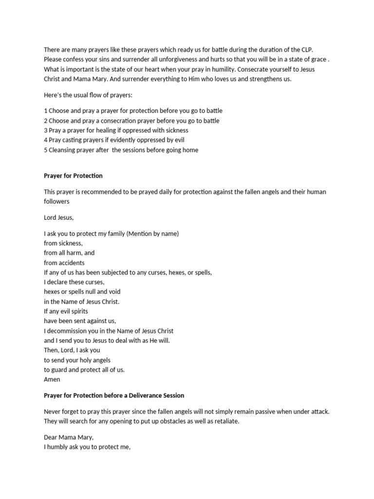 Prayers For Protection and Consecration | PDF | Mary, Mother Of Jesus ...