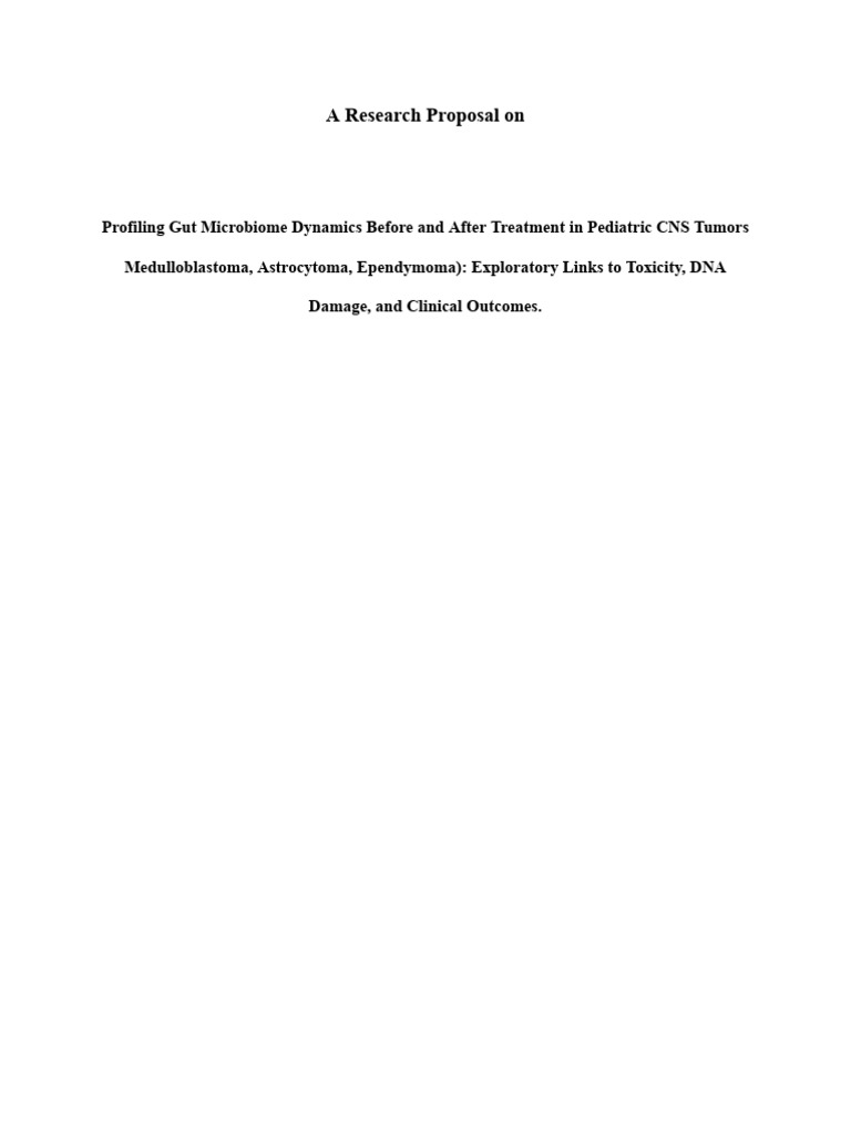 A Research Proposal On | PDF | Biomarker | Biology