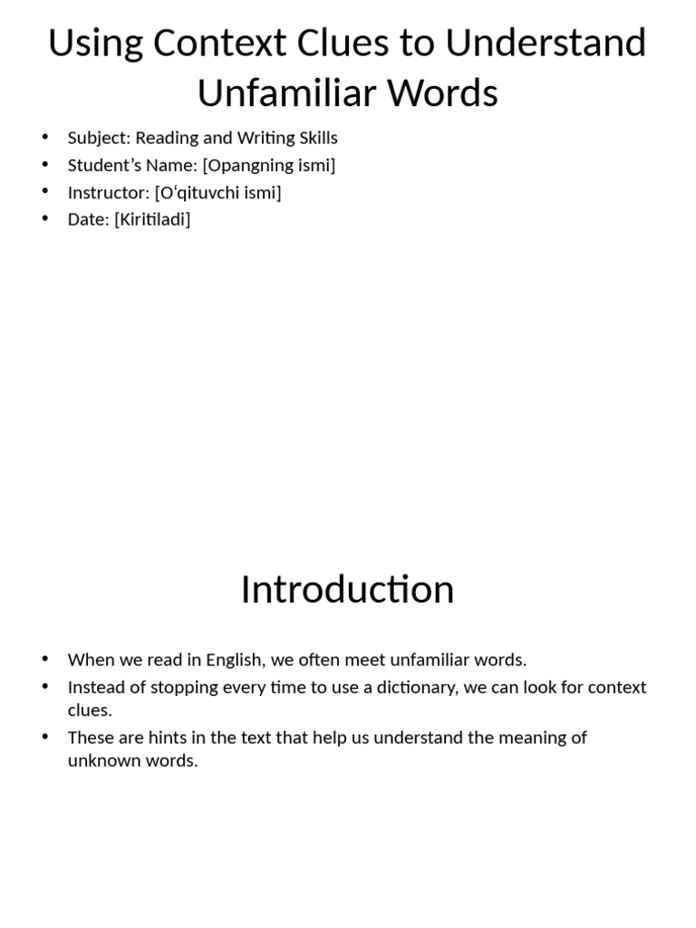 MT10 Context Clues Presentation | PDF