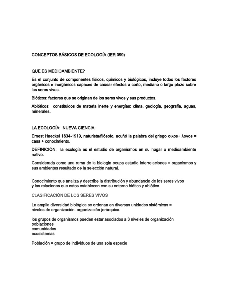 Conceptos Básicos de Ecología 1 | PDF | Ecología | Ecosistema