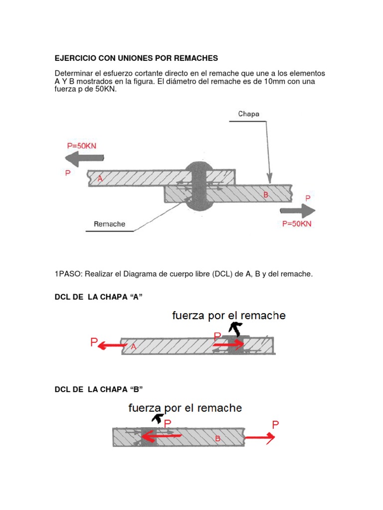 Ejercicio Con Uniones Por Remaches | PDF | Métodos y materiales de enseñanza | Tecnología