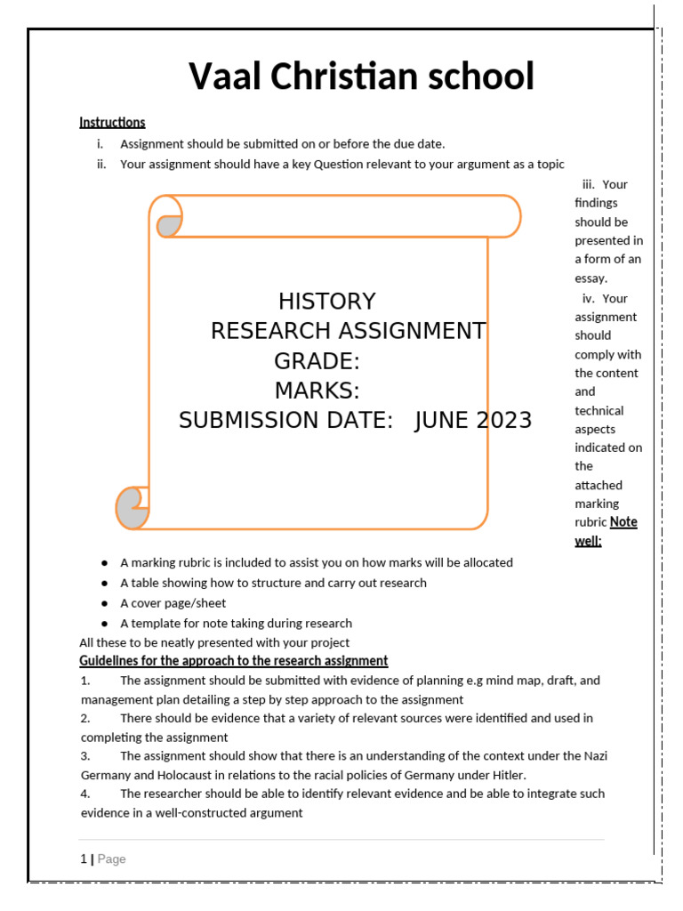 Nazi Germany Research Assignment Guide | PDF | Essays | Nazism