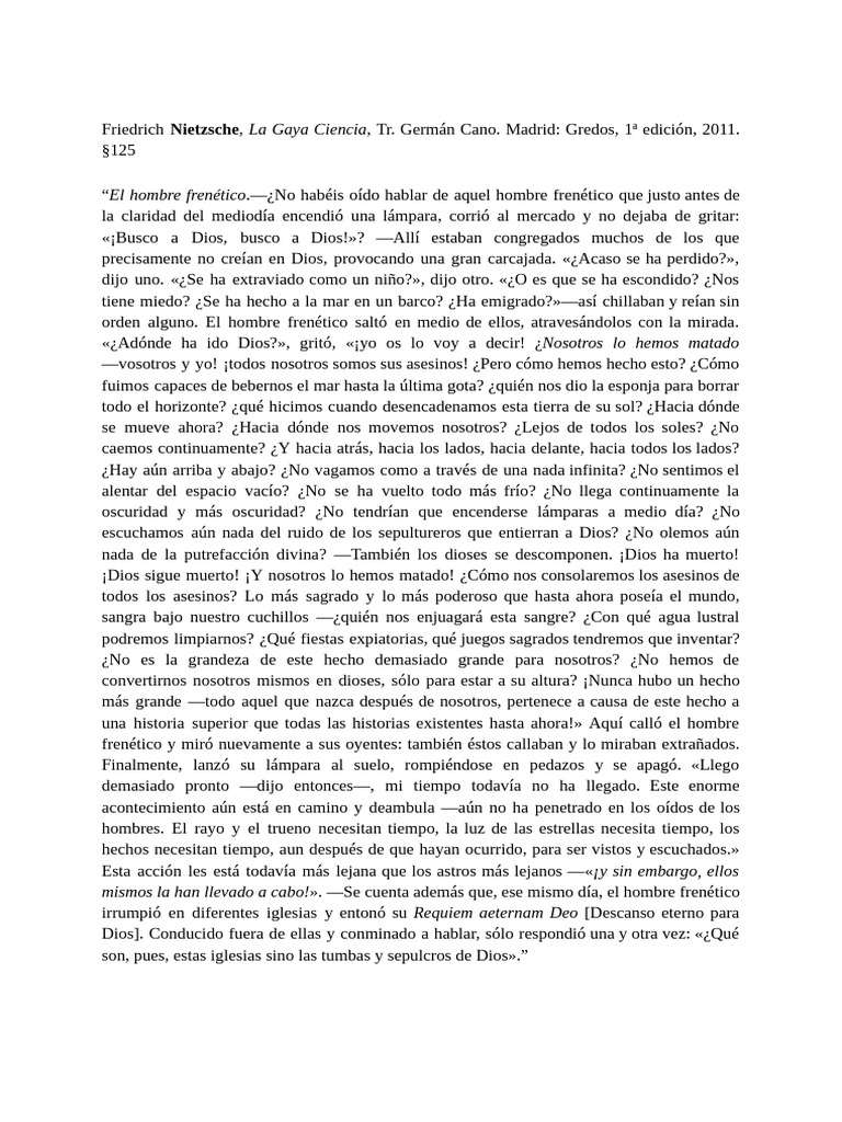1.a Nietzsche, F. - El Hombre Frenético | PDF