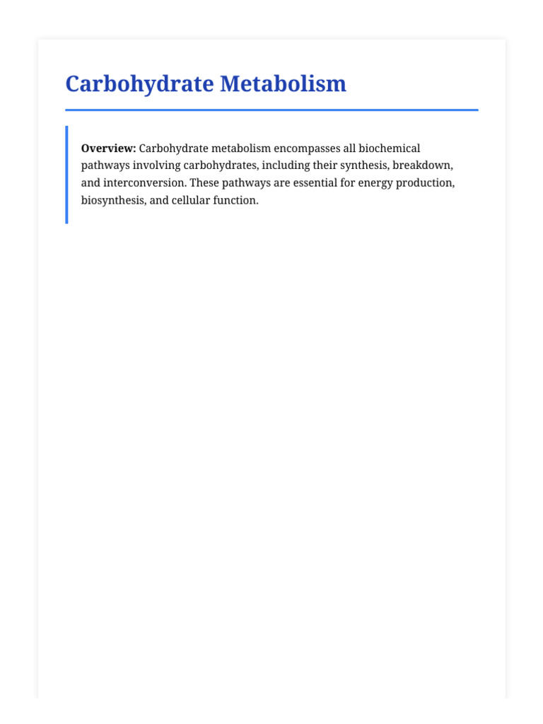 Carbohydrate Metabolism Notes | PDF | Adenosine Triphosphate | Electron ...