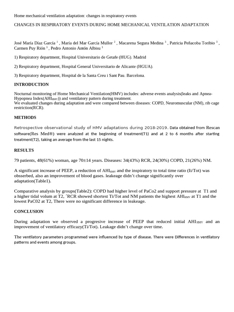 Abstract ERS Home Mechanical Ventilation Adaptation José María Díaz ...