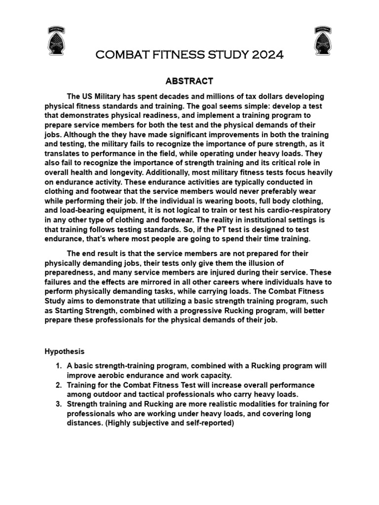 Combat Fitness Study | PDF | Strength Training