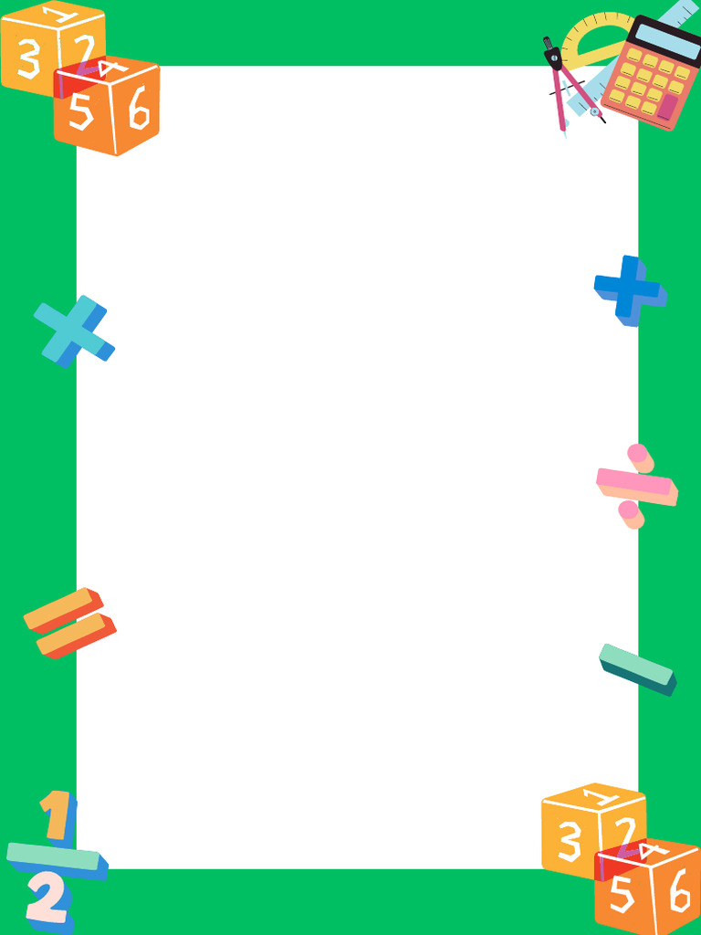 Blue White Cartoon Cute Illustrative Kids Math Page Border - PDF 2 | PDF