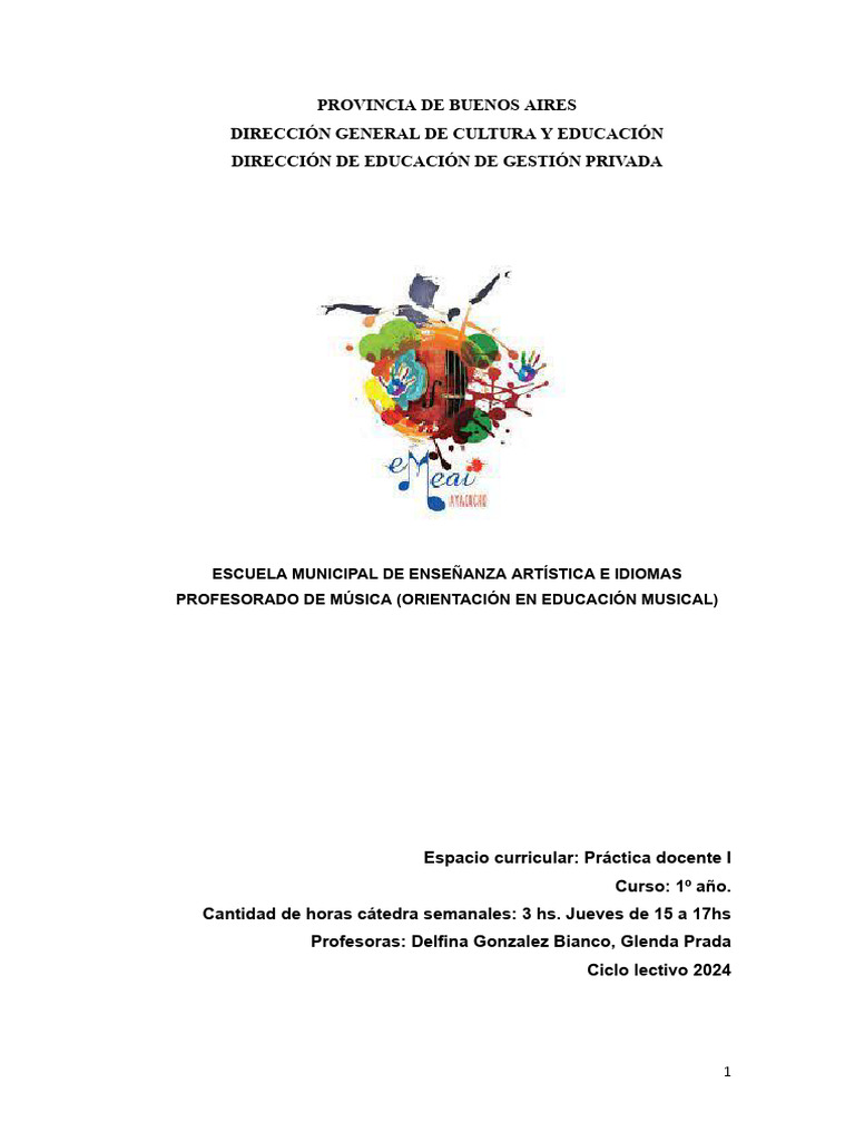 Profesorado de Musica. Practica I | PDF | Maestros | Enseñando