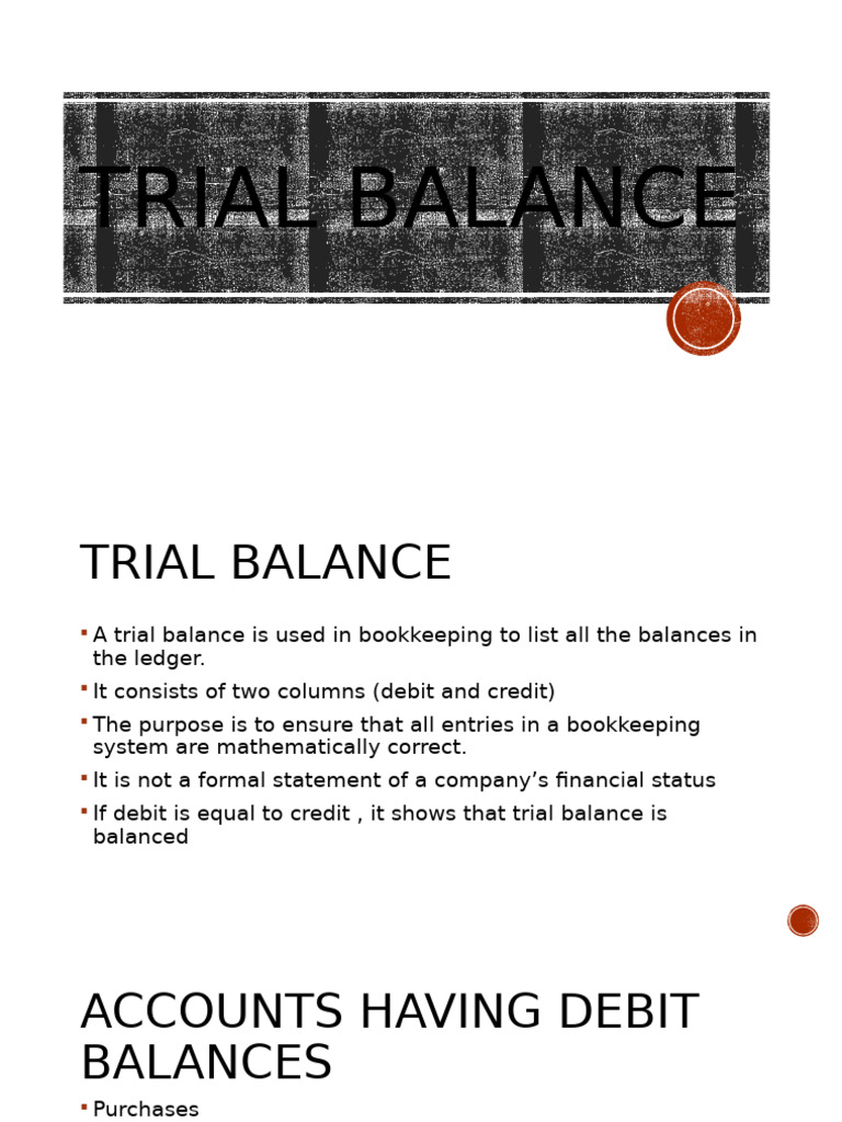 Understanding Trial Balance in Bookkeeping | PDF