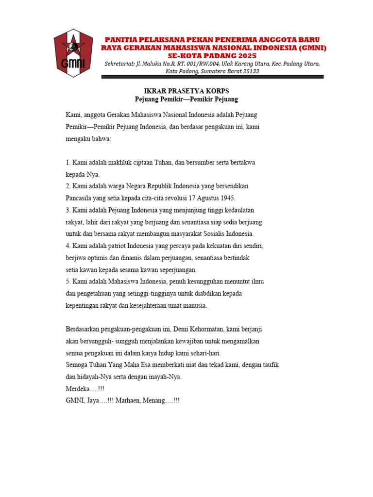 Ikrar Prasetya Gmni | PDF