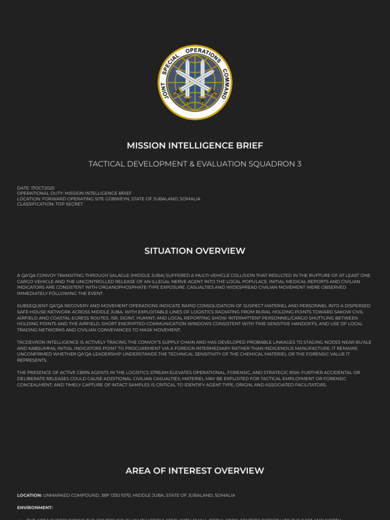 Nerve Agent Incident Analysis Somalia | PDF | National Security | Conflicts