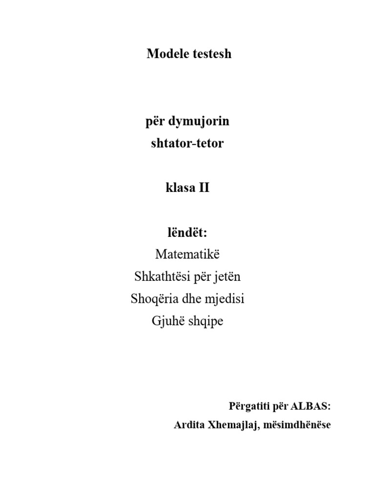 Modele Testesh - Klasa II | PDF