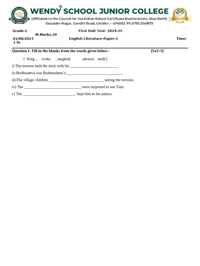 Sample Question Paper | PDF